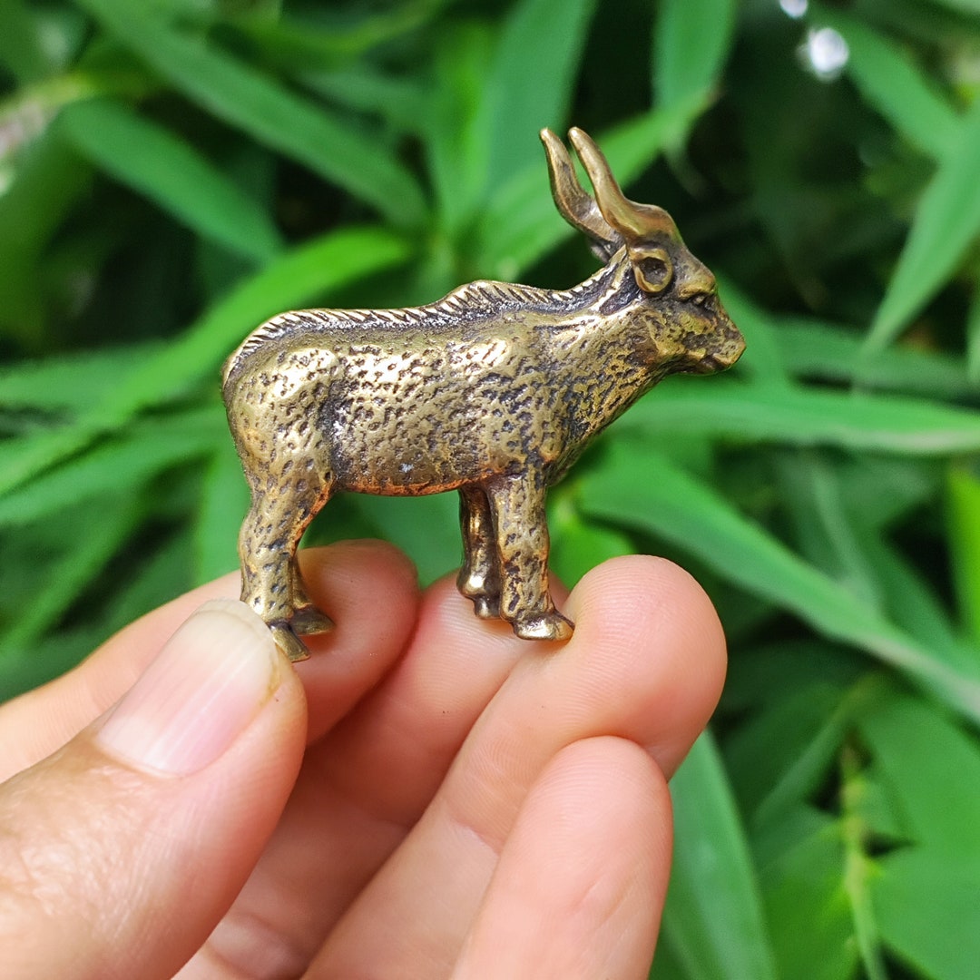 Get 2 Copper Art Ferocious Brass Fine Takin Sheep Statue,wild Anmimal ...
