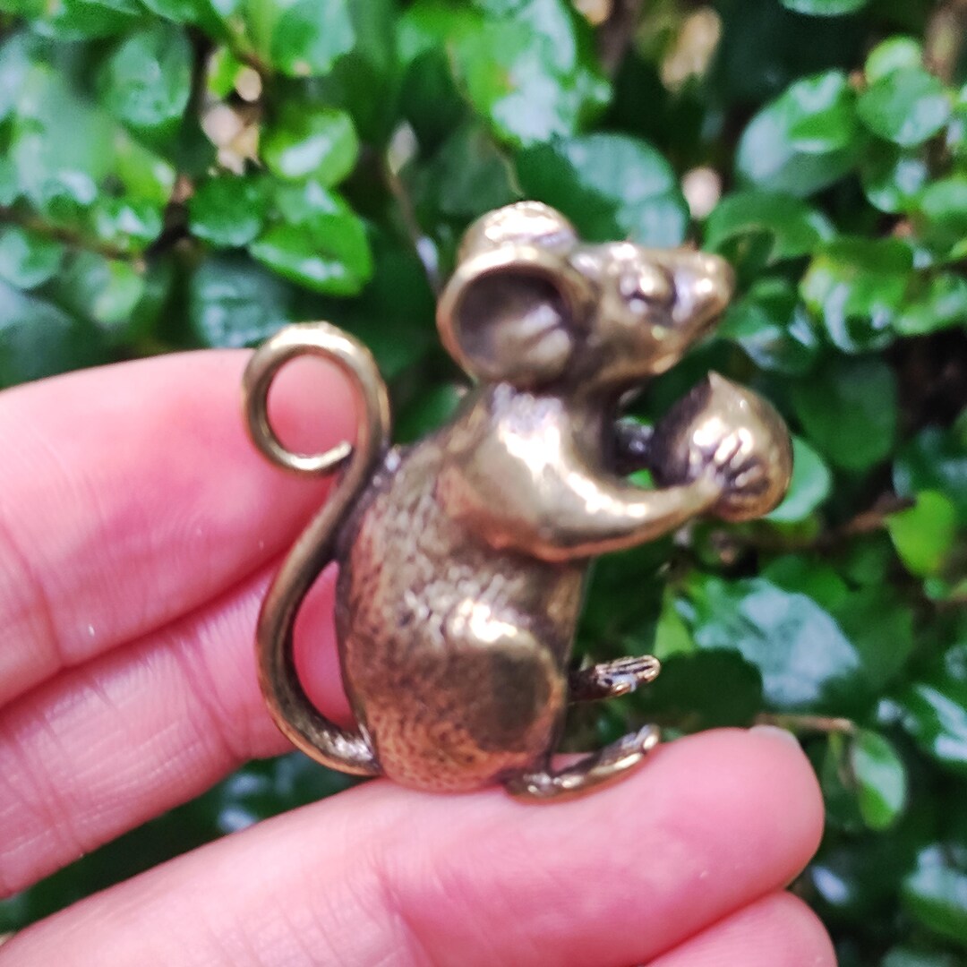Get 2 Copper Art Curte Copper Mouse Statue,wild Anmimal Sculpture ...