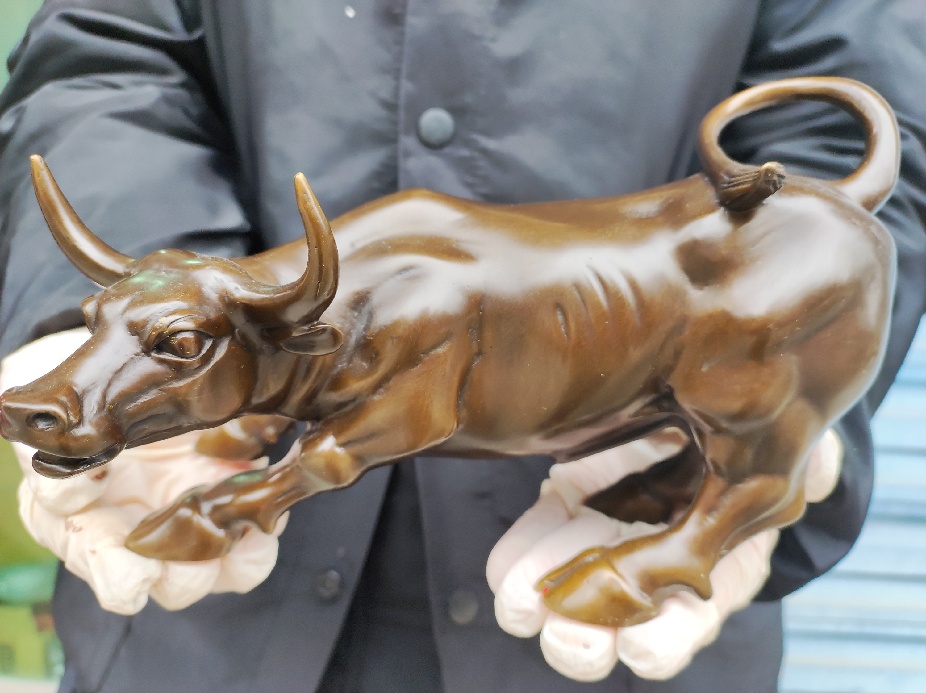 2024 Chinese Zodiac Copper Art Ferocious Red Copper Ox Bull Statue,wild ...