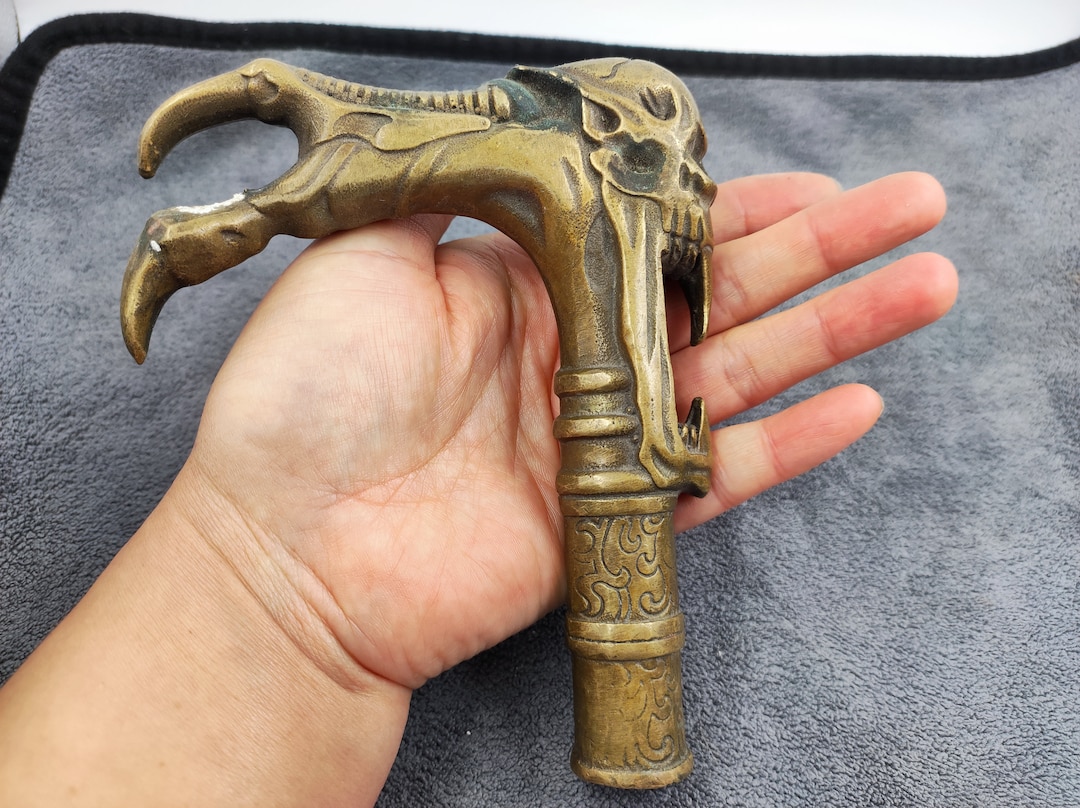 Antique Copper Unique Dragon Head Handle for Wooden Walking Stick Cane ...