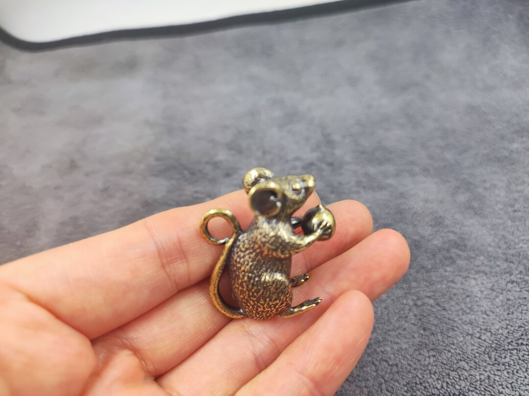 Get 2 Copper Art Curte Copper Mouse Statue,wild Anmimal Sculpture ...