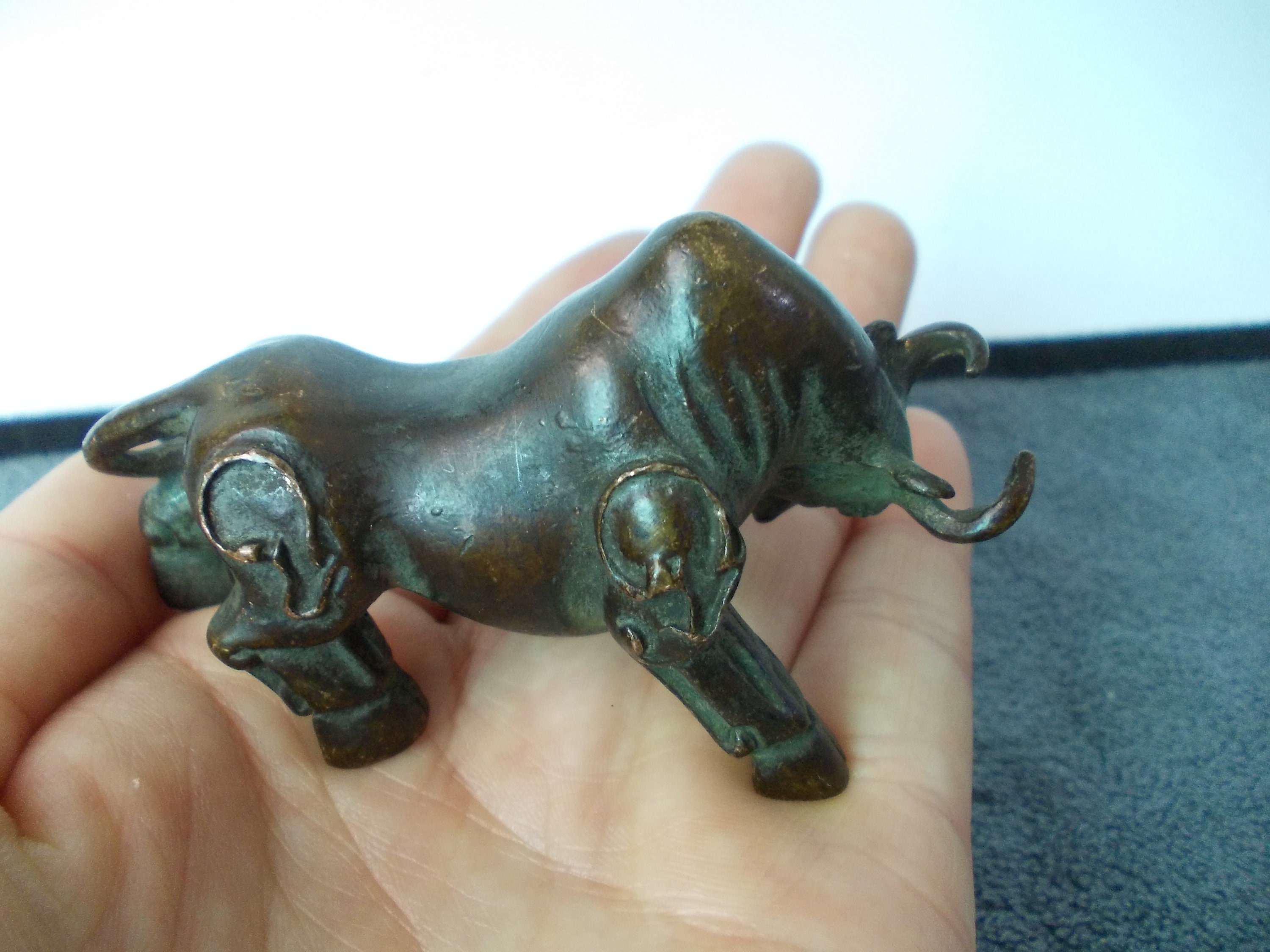 Copper Art Red Copper Ox Bull Statue Wild Anmimal Sculpture - Etsy
