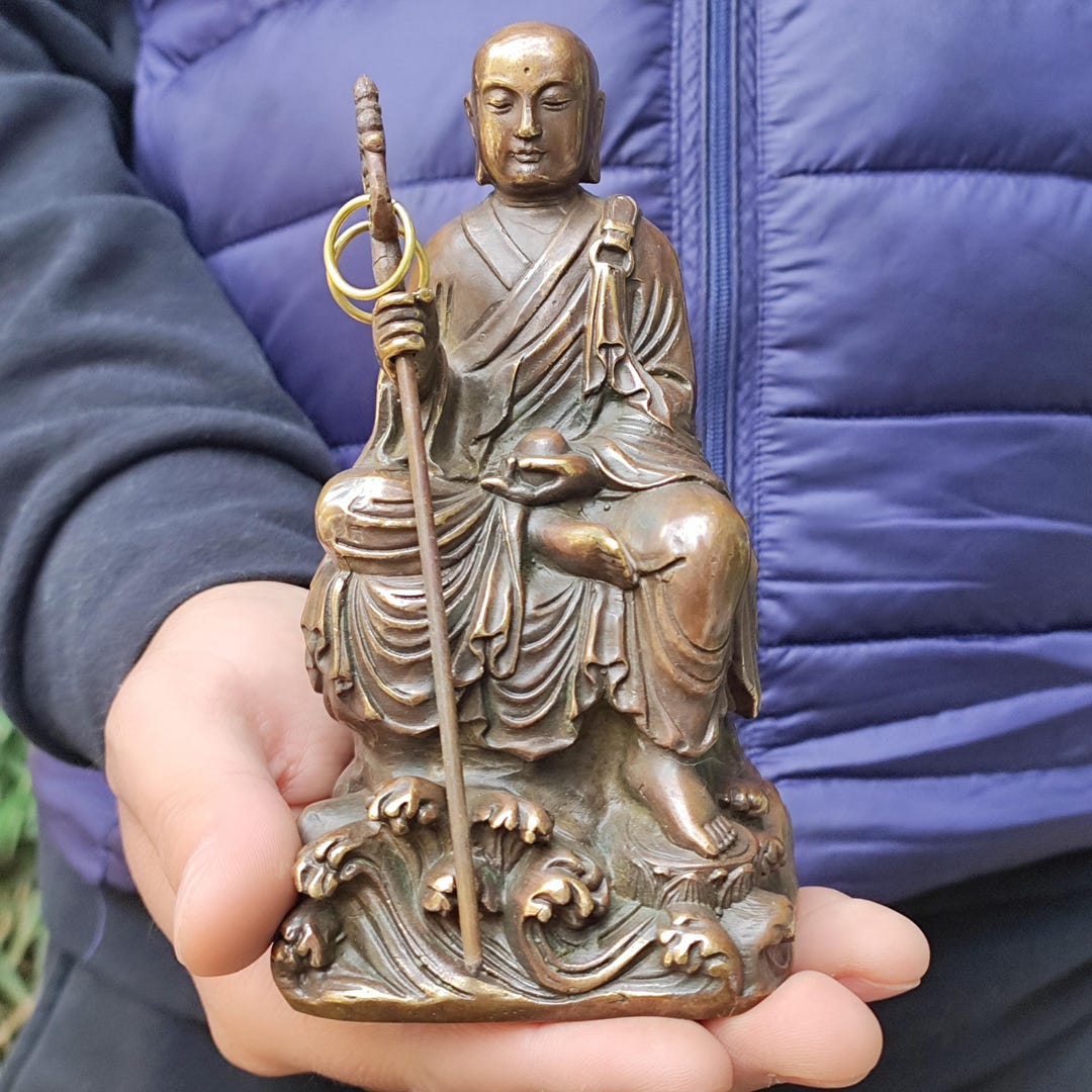 Pure Copper Ksitigarbha Bodhisattva Standing Posture Dizang Pusa Copper ...