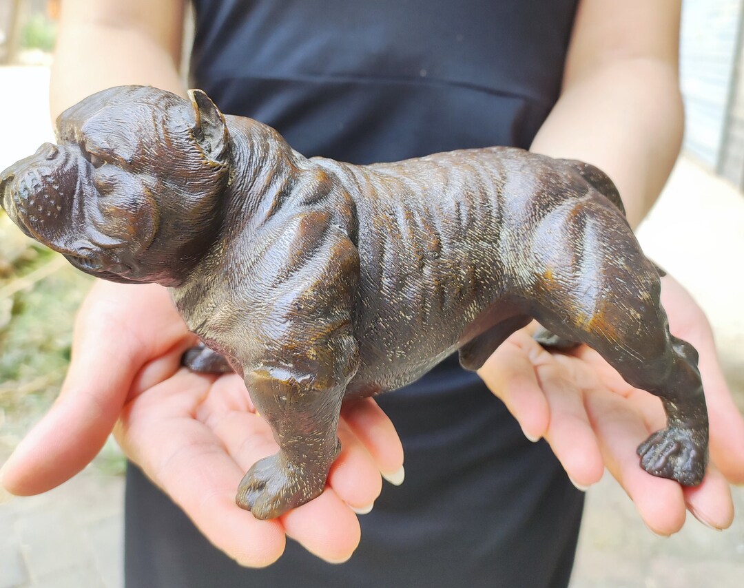 Copper Art Ferocious Copper Pet French Bulldog Statue,wild Anmimal ...