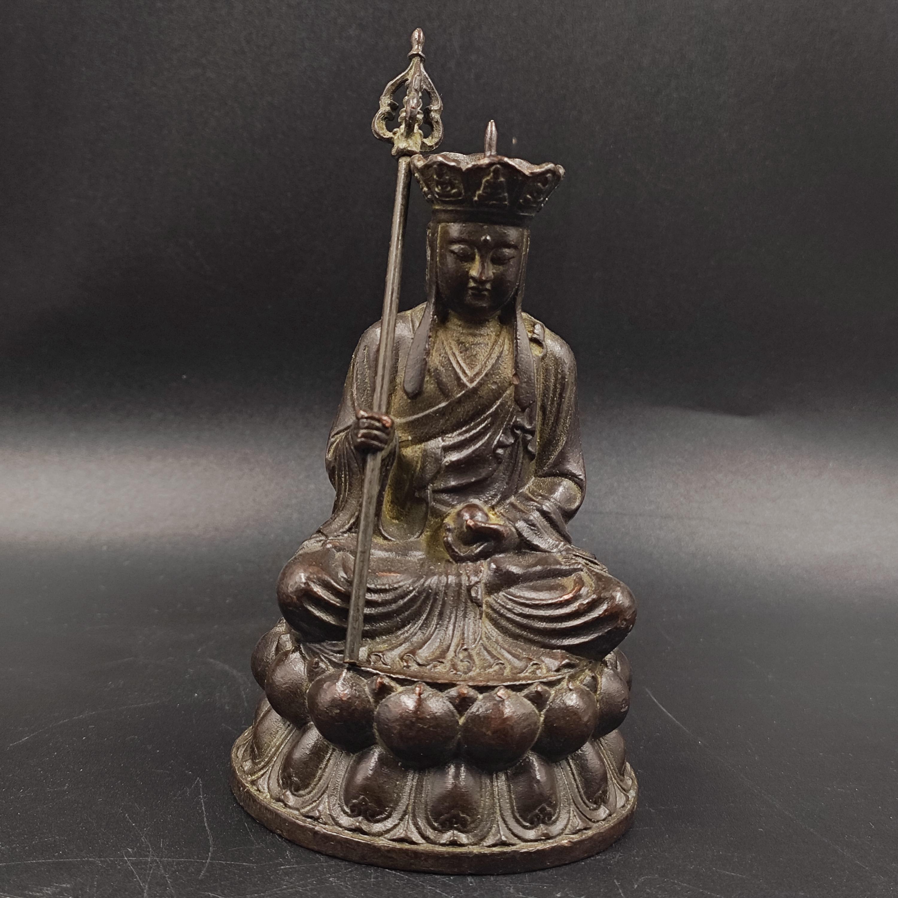 Pure Copper Ksitigarbha Bodhisattva Standing Posture Dizang Pusa Copper ...
