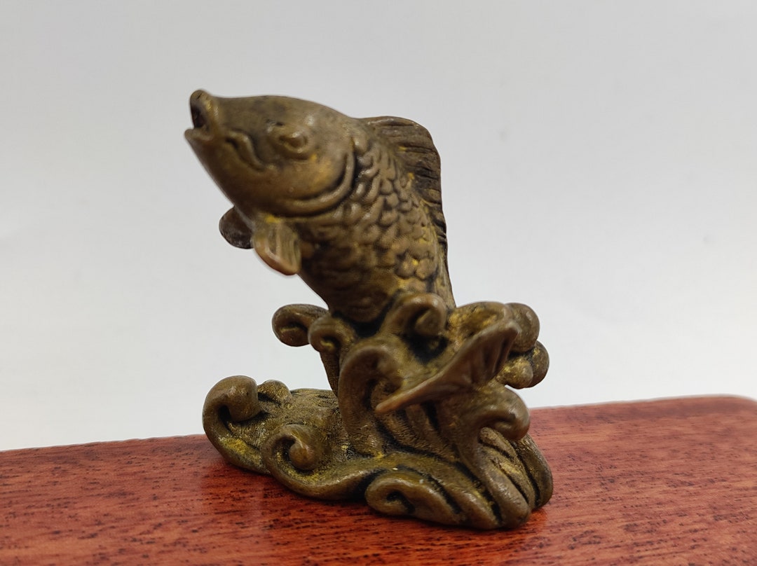 Copper Art Luckly Brass Ferocious Copper Fish Statue Figure - Etsy UK