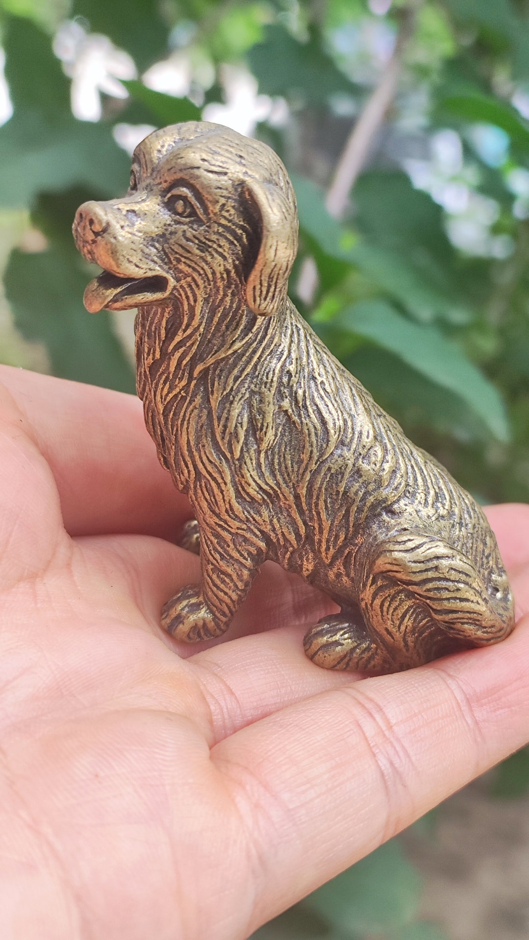 Copper Art Ferocious Brass Golden Retriever Statue,wild Anmimal ...