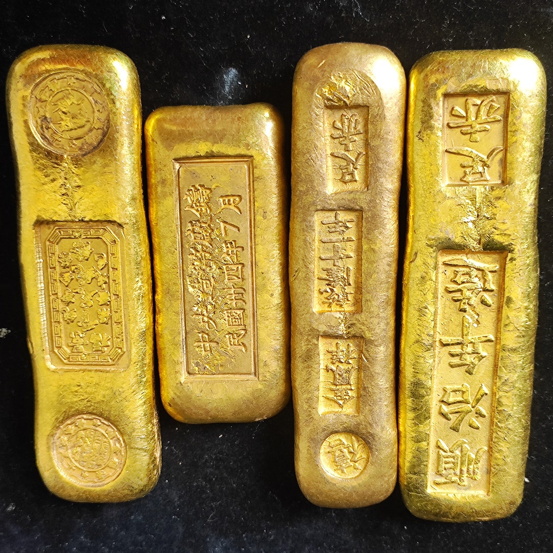 Set 4 Traditoinal Gold Color Copper Material Paperweight Oriental ...