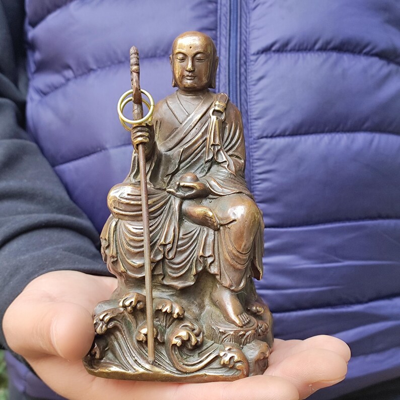 Pure Copper Ksitigarbha Bodhisattva Standing Posture Dizang Pusa Copper ...