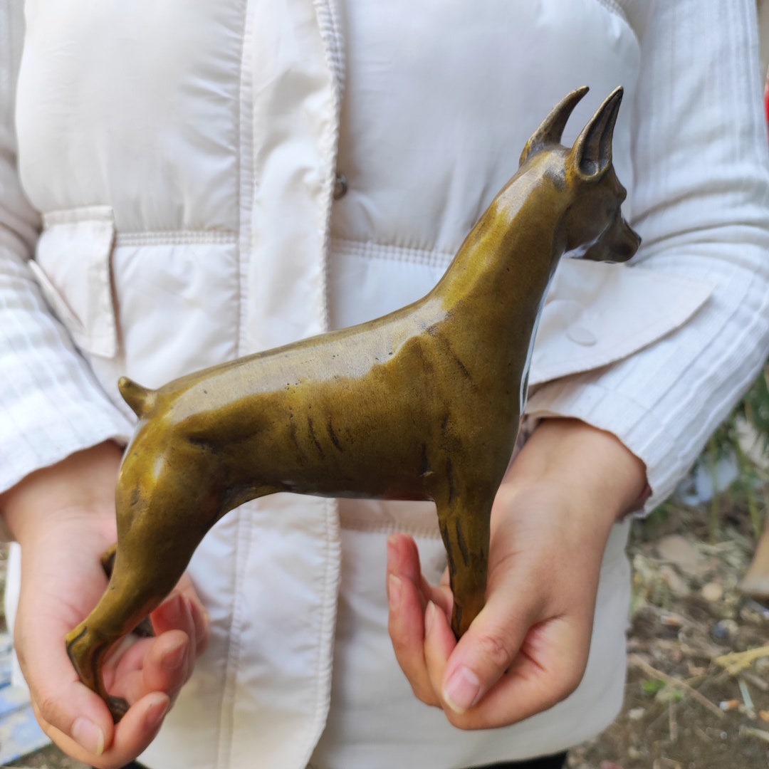 Copper Art Ferocious BRASS Pet Dog Statue, Wild Anmimal Sculpture, Huge ...