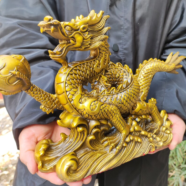 2024 Chinese Zodiac Dragon Brass Statue Lunar Year Gift Home Mascot ...