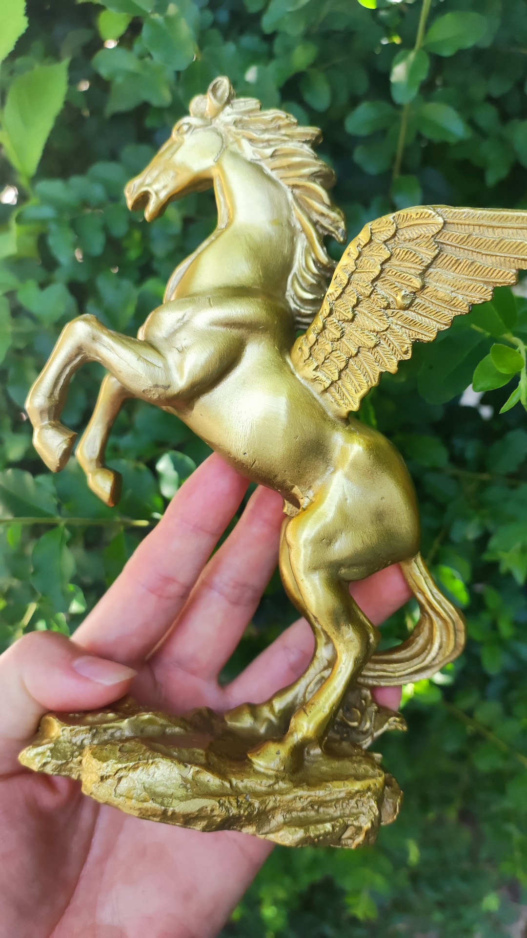 Brass Art Ferocious Copper Horse Statue, Wild Anmimal Sculpture, Small ...