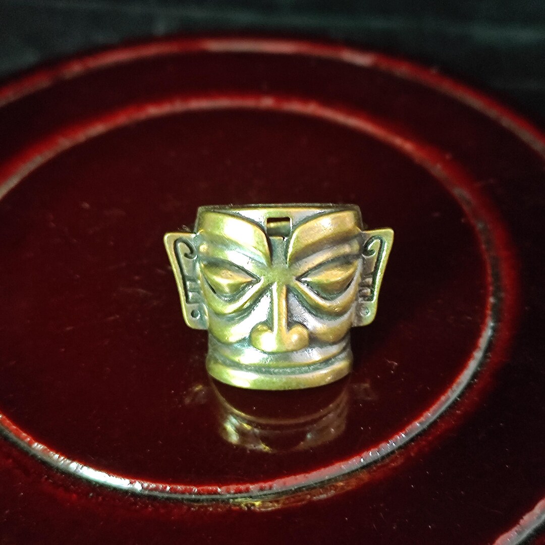 Get 1 Copper Man Sculpture Sanxingdui Man Statue Ring , Museum Style ...