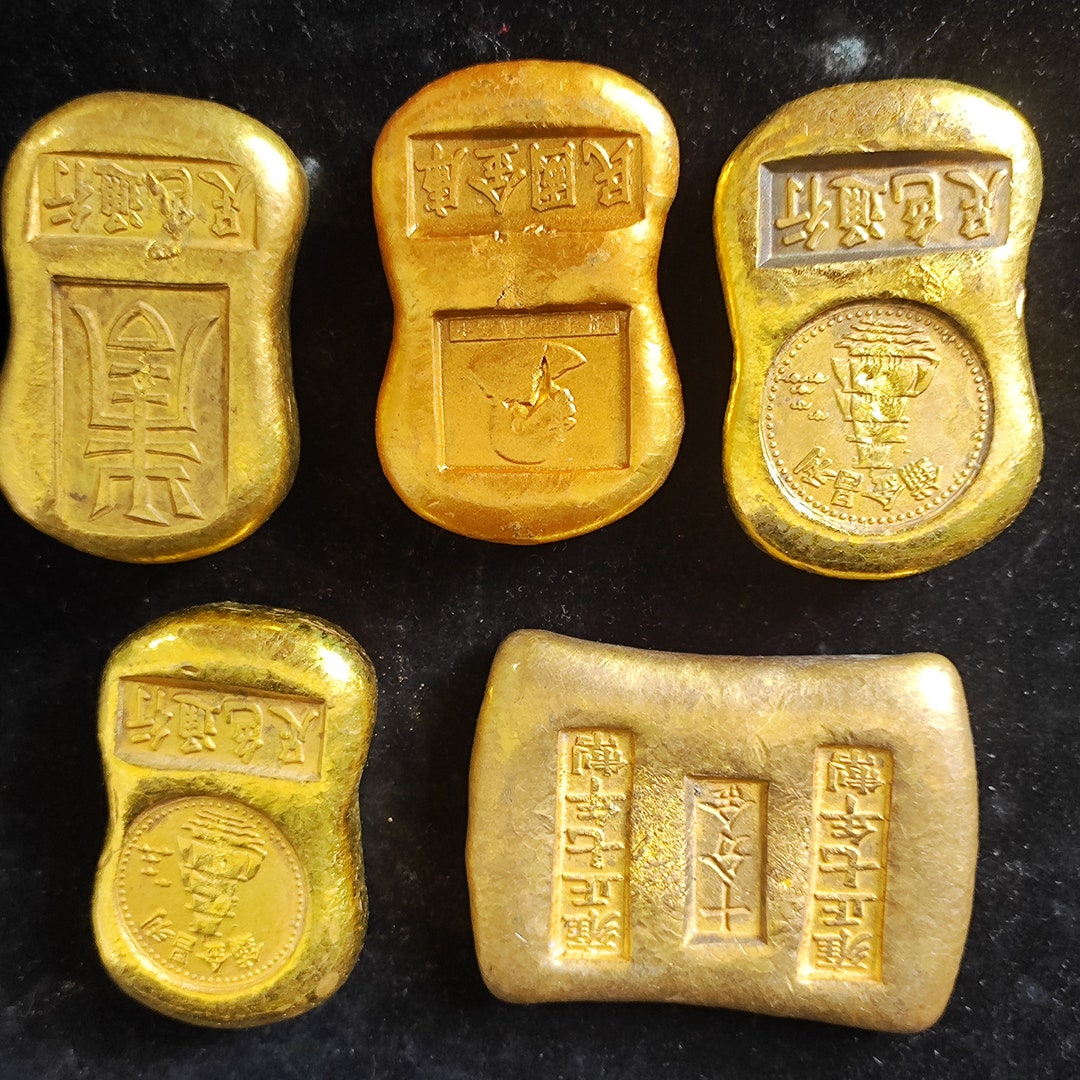 Get 5 Pcs Fake Gold Gold Bar Ingot Golden Brick Paper Weight Pirate ...