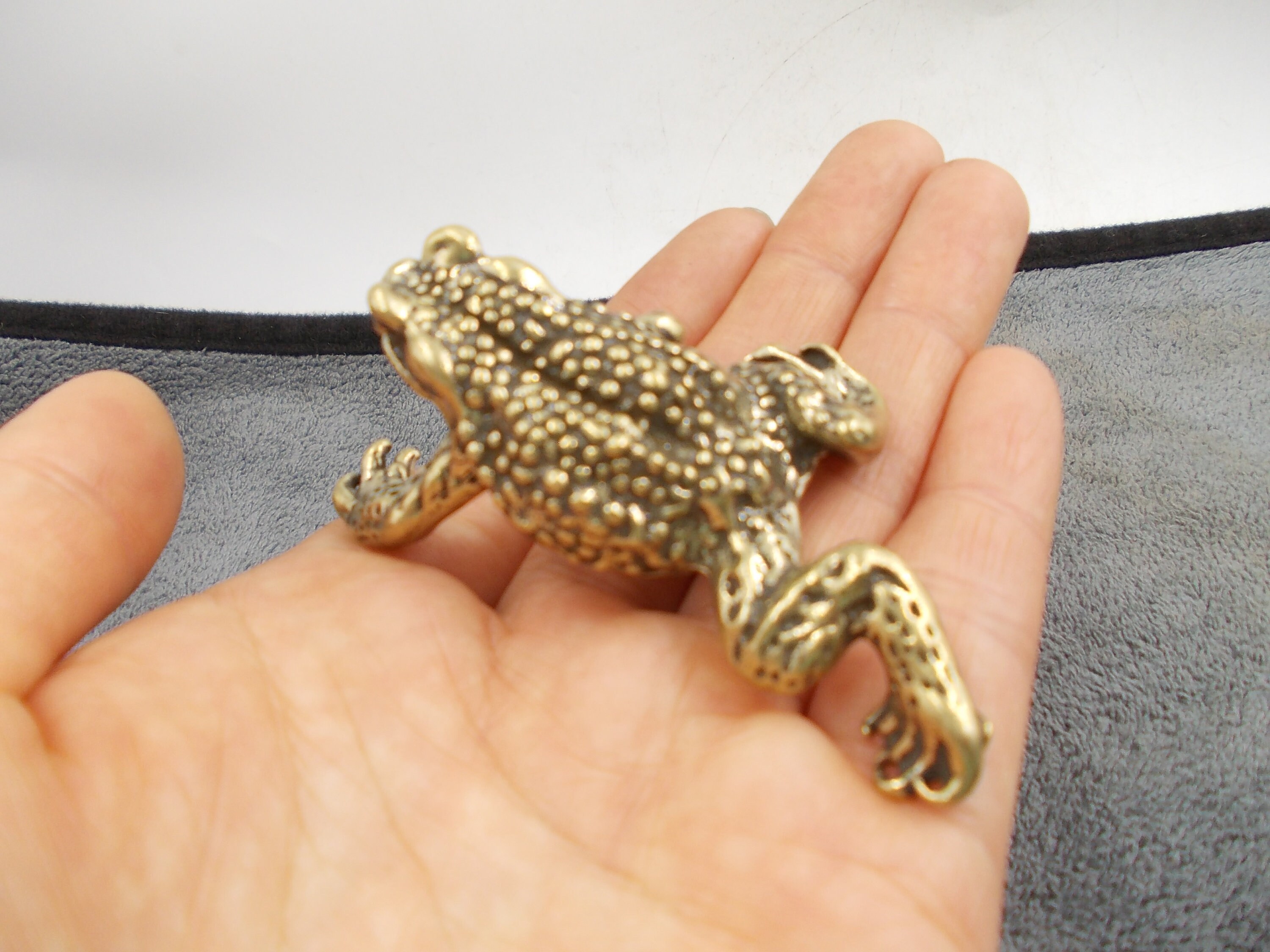 Copper Art Ferocious Brass Toad Statue, Wild Anmimal Sculpture, Small ...