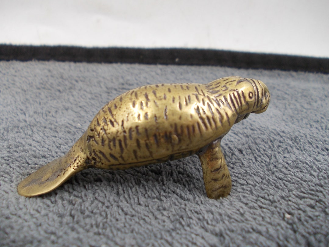 Get 2 Pieces Copper Art Cute Brass Sea Cow Statue , Sea Anmimal Sea Cow, Small Anmimal Manatee ...