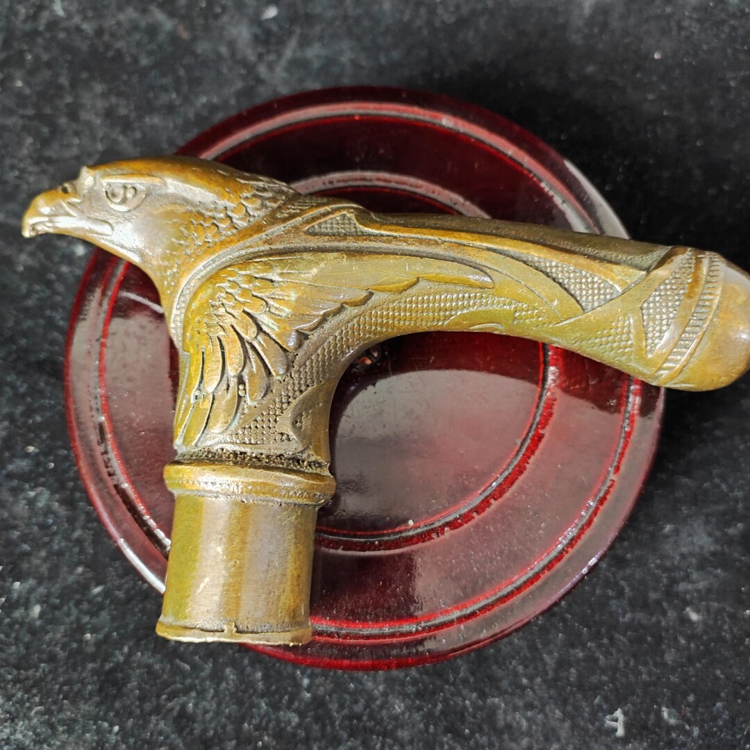 Solid Copper Eagle,bird Head Cane Ornament Antique Brass Face Handle ...