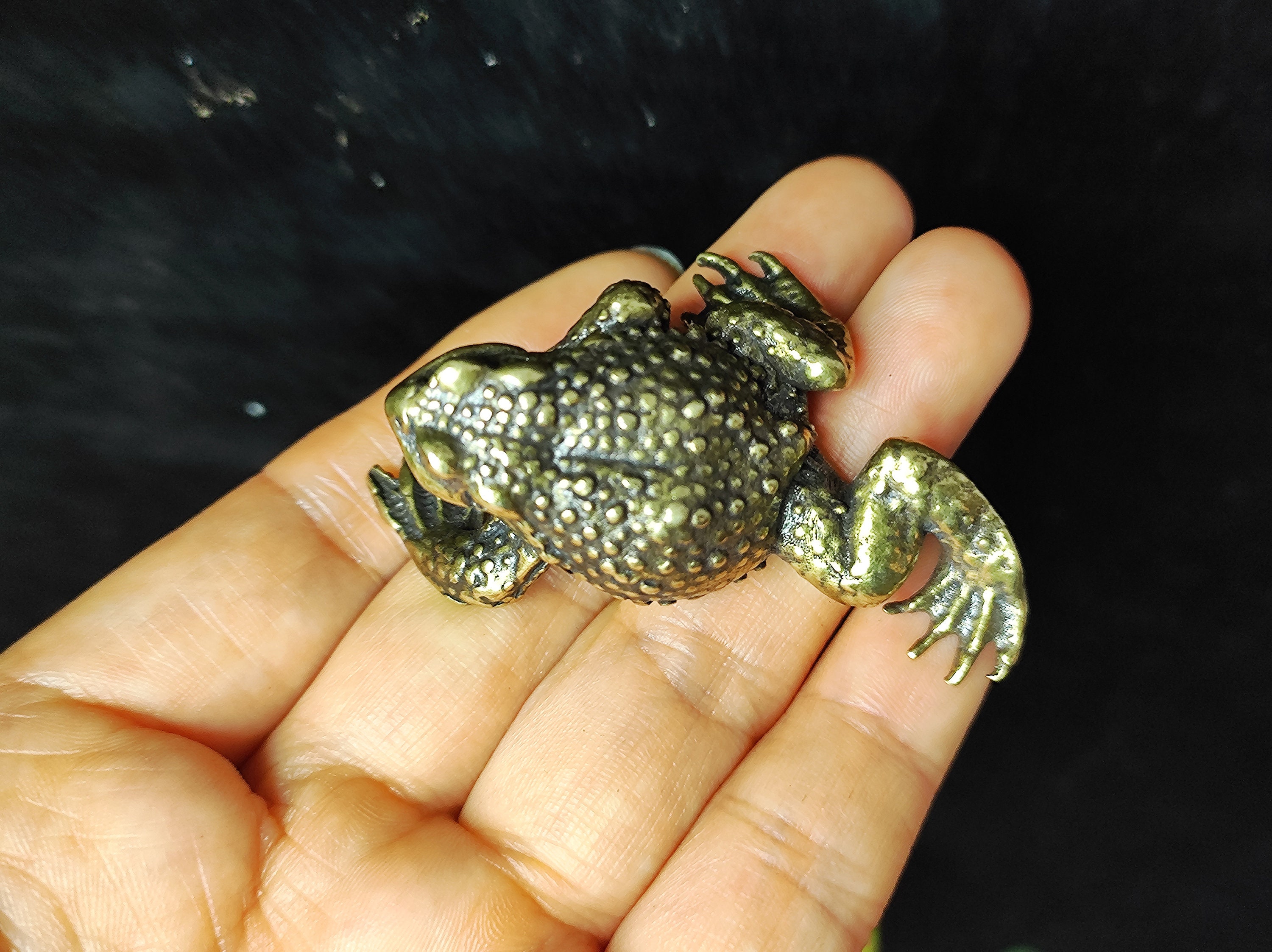 Copper Art Ferocious Brass Toad Statue, Wild Anmimal Sculpture, Small ...