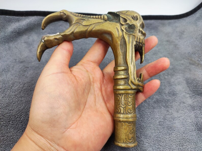 Antique Copper Unique Monster Skull Head Handle for Wooden Walking ...