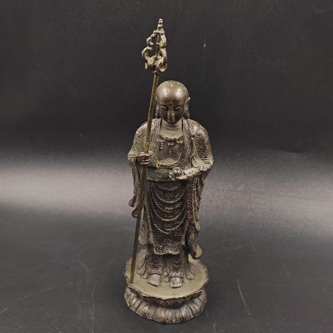 Pure Copper Ksitigarbha Bodhisattva Standing Posture Dizang Pusa Copper ...