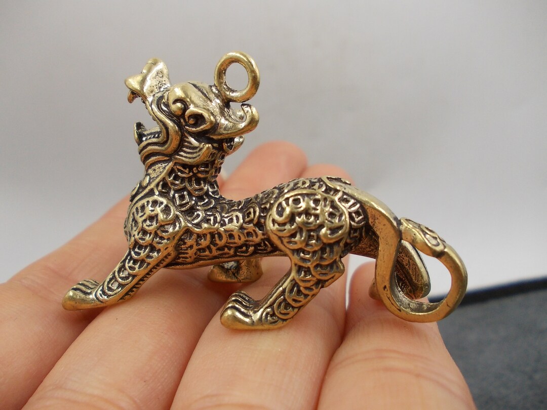 Copper Art Ferocious Brass Pixiu Statue Pendant ,wild Anmimal Sculpture ...