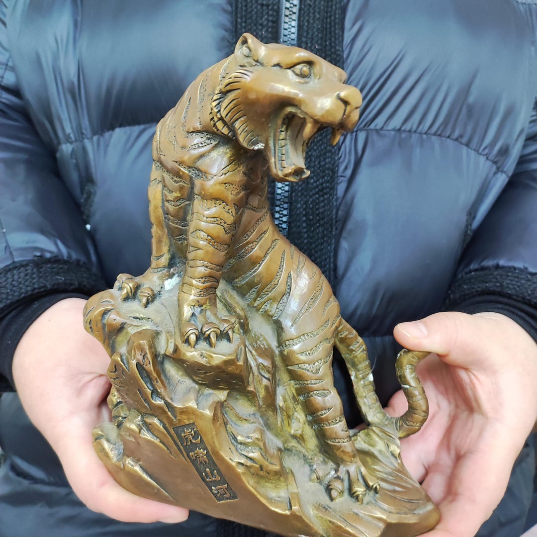 Brass Wildcat Statue Siberian Tiger Design Handmade Figure Showpiece ...
