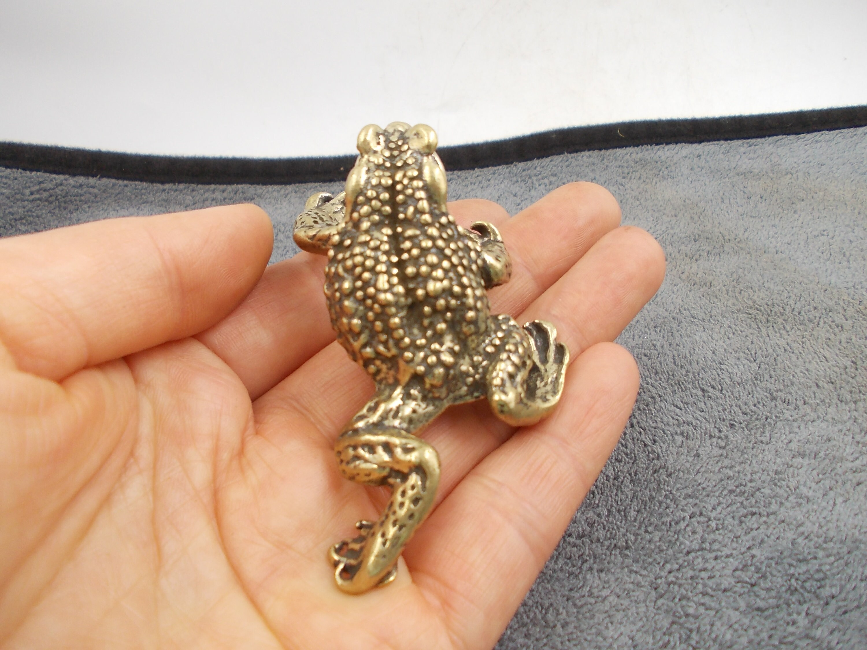 Copper Art Ferocious Brass Toad Statue, Wild Anmimal Sculpture, Small ...