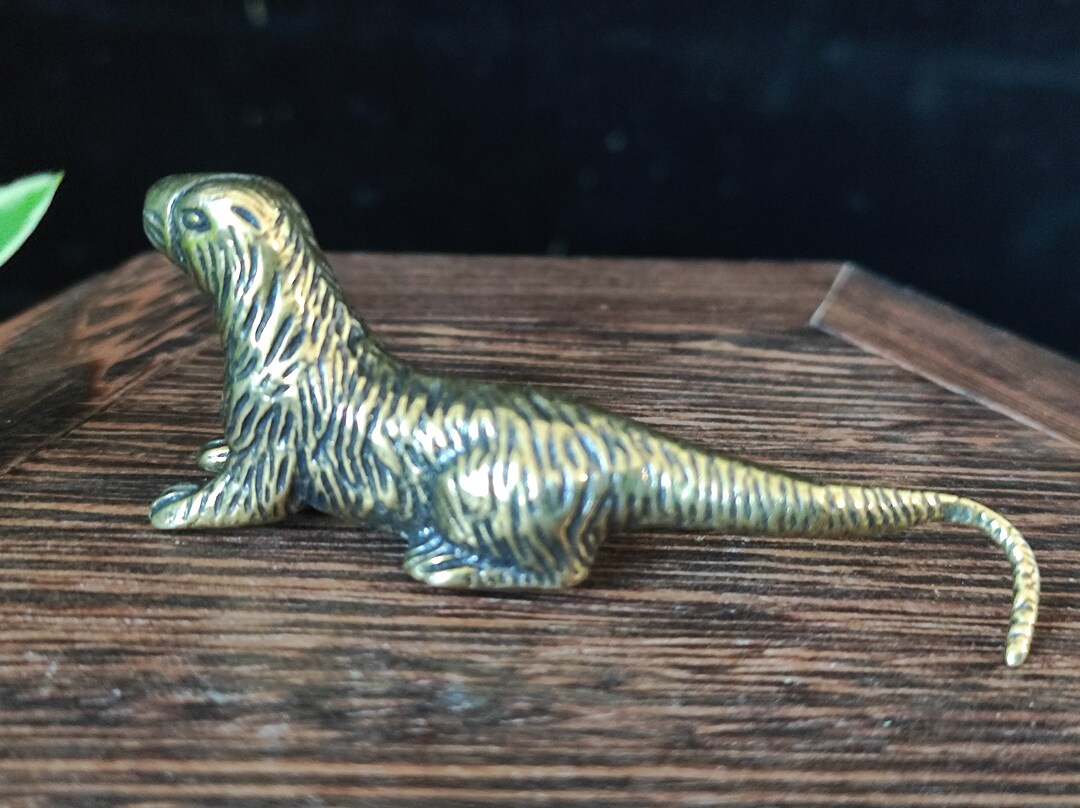 Copper Art Brass Ferocious Copper Sea Otter Statue Figure Statue ...