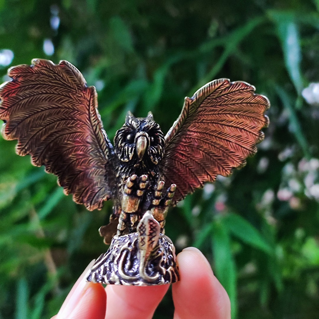 Retro Style Copper Art Ferocious Owl Statue Brass Owl Statue,wild ...