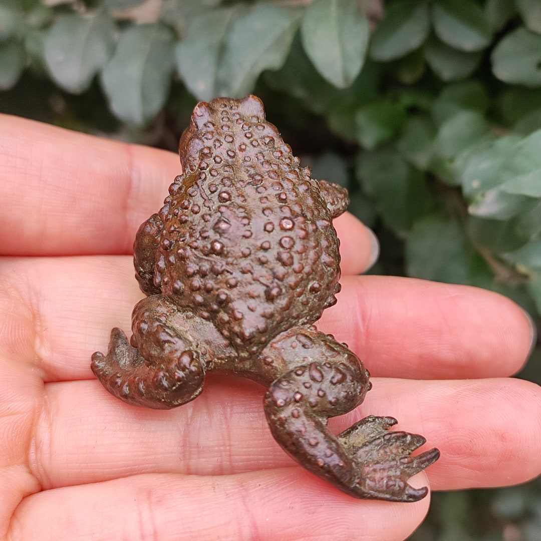 Copper Art Ferocious Red Copper Big Frog Statue Figure Statue Sculpture ...