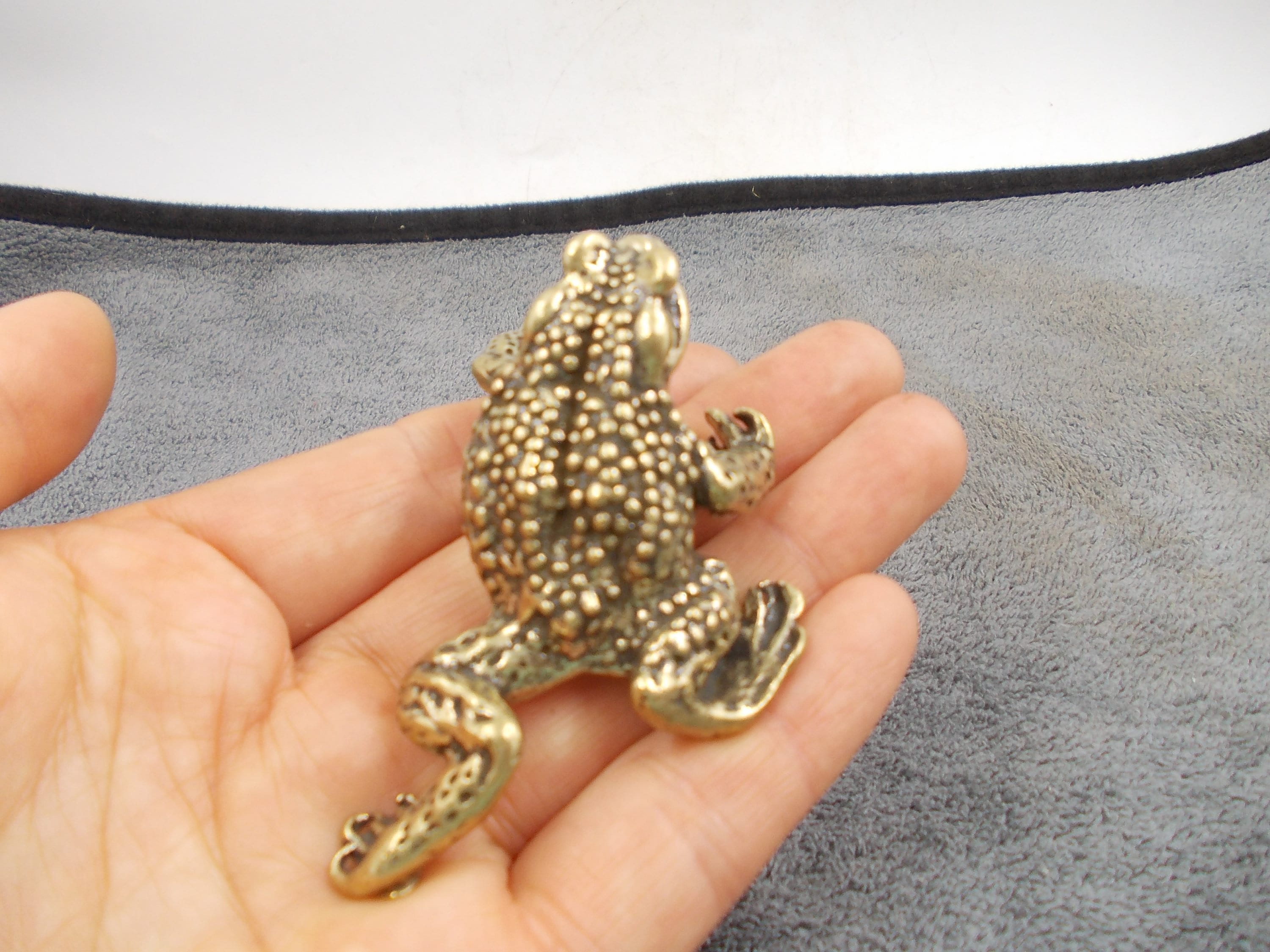Copper Art Ferocious Brass Toad Statue, Wild Anmimal Sculpture, Small ...