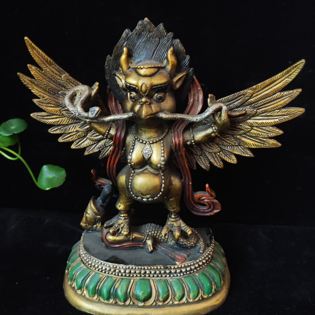 Nepal Copper Feng Shui Tantric Dapeng Bird Buddha Wealth Luck Statue ...