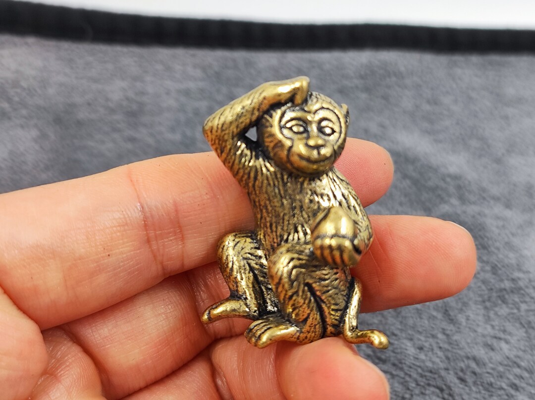 Get 2 Copper Art Luckly Brass Ferocious Copper Monkey Statue Figure ...