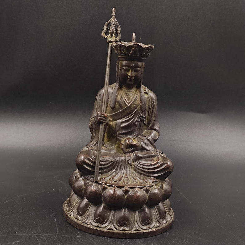 Pure Copper Ksitigarbha Bodhisattva Standing Posture Dizang Pusa Copper ...