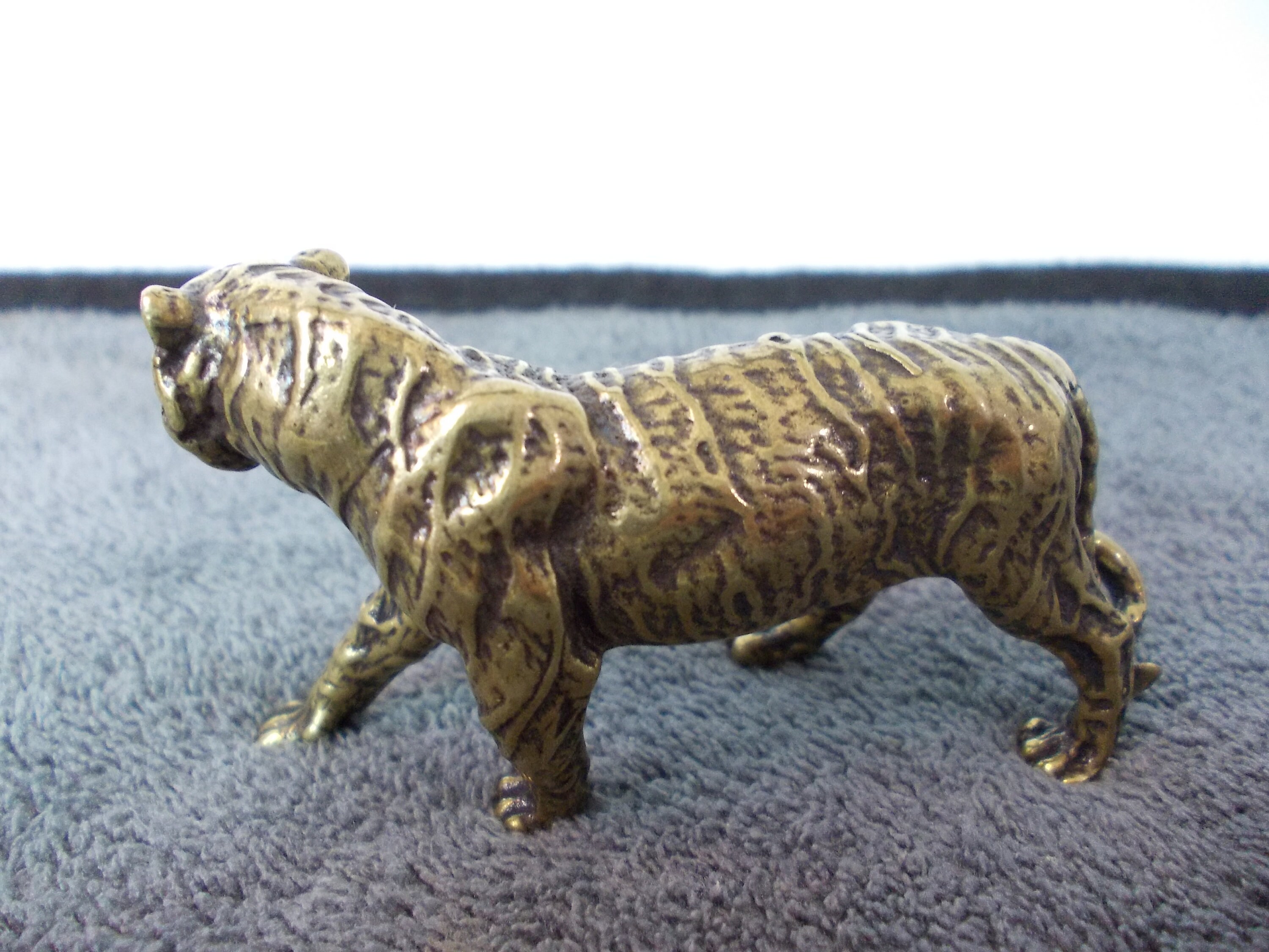 Copper Art Ferocious Copper Tiger Statue, Wild Anmimal Sculpture, Small ...