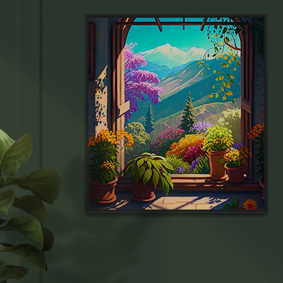 Beautiful Spring Vibe Landscape Window View Art Print - Etsy