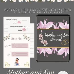 Mother and Son Journal - Printable | Digital for Tablets, Kindle Scribe ...