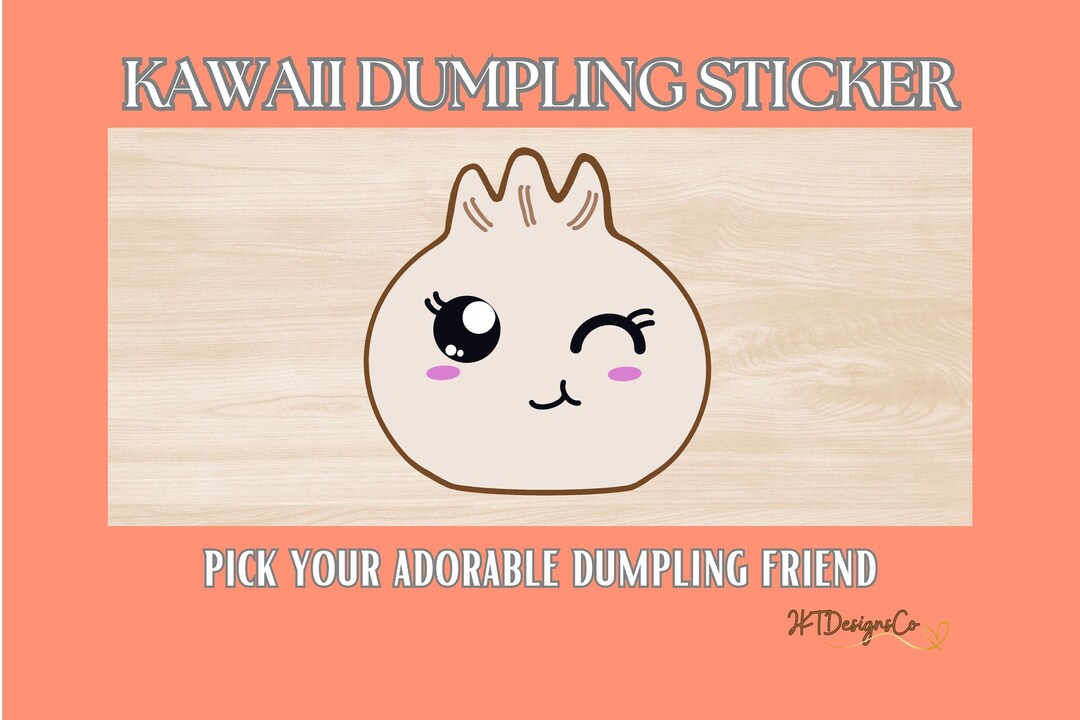 Kawaii Asian Dumpling Stickers, Adorable Cute Decal Dumpling Vinyl ...