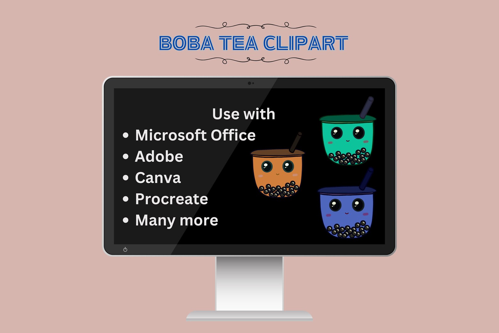 Kawaii Boba Tea Clipart, Cute Bubble Tea, 19 Different Colors ...
