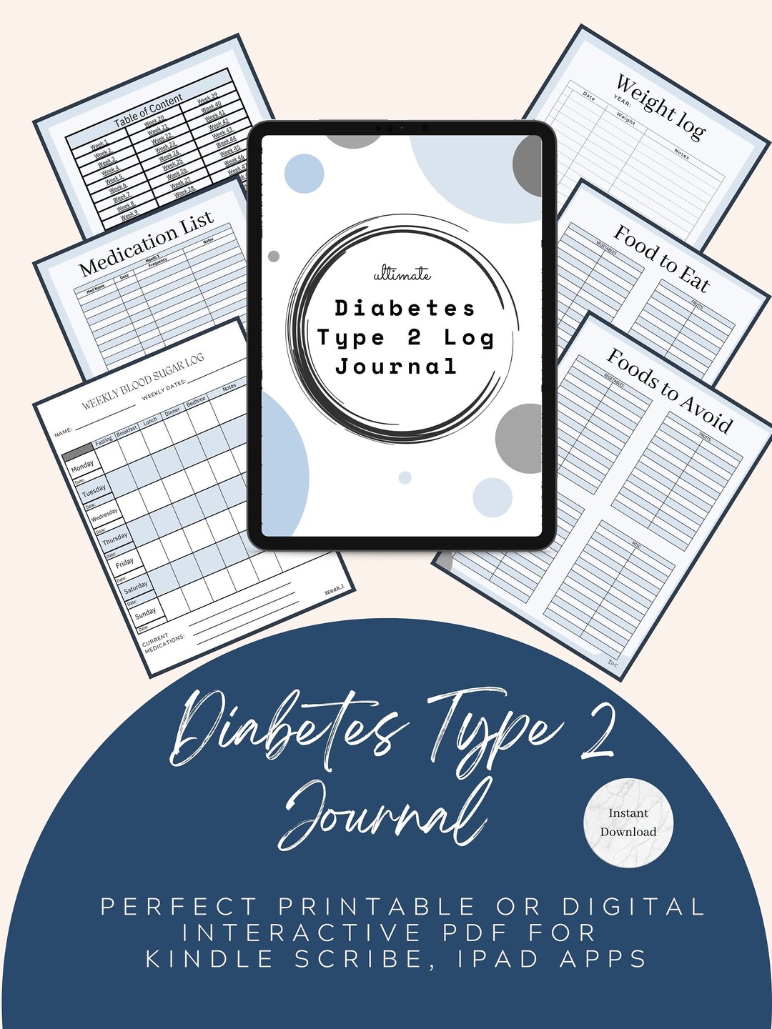 Kindle Scribe Diabetes Journal; Digital| Printable| Goodnote ...