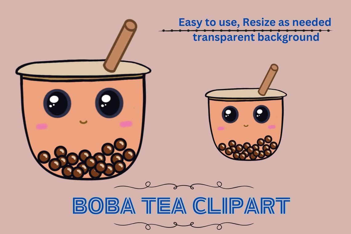 Kawaii Boba Tea Clipart, Cute Bubble Tea, 19 Different Colors ...
