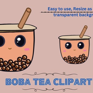 Kawaii Boba Tea Clipart, Cute Bubble Tea, 19 Different Colors ...