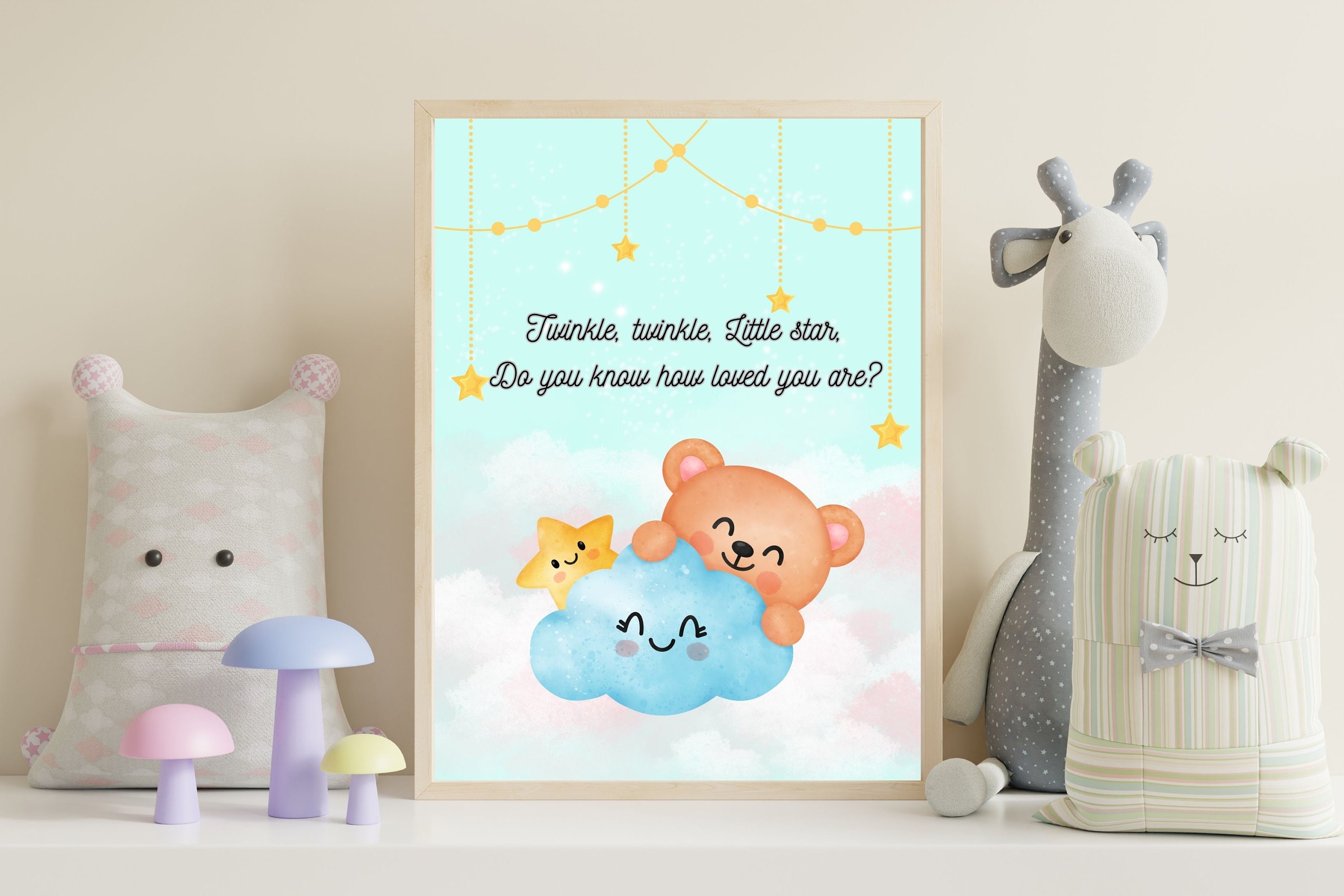 Twinkle Twinkle Little Star - Instant Digital Printable - Kawaii Star ...