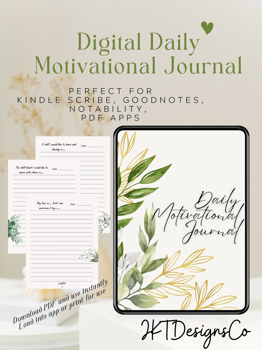 Kindle Scribe Digital Daily Motivational Journal; Also for Goodnote ...