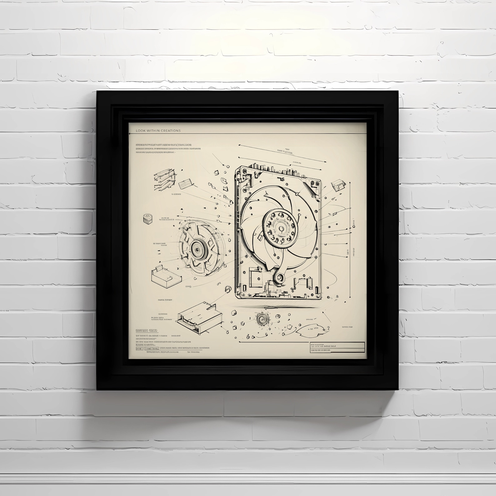 Hard Disk Drive (HDD) Artistic Diagram | Geek and Tech Lover's Decor ...