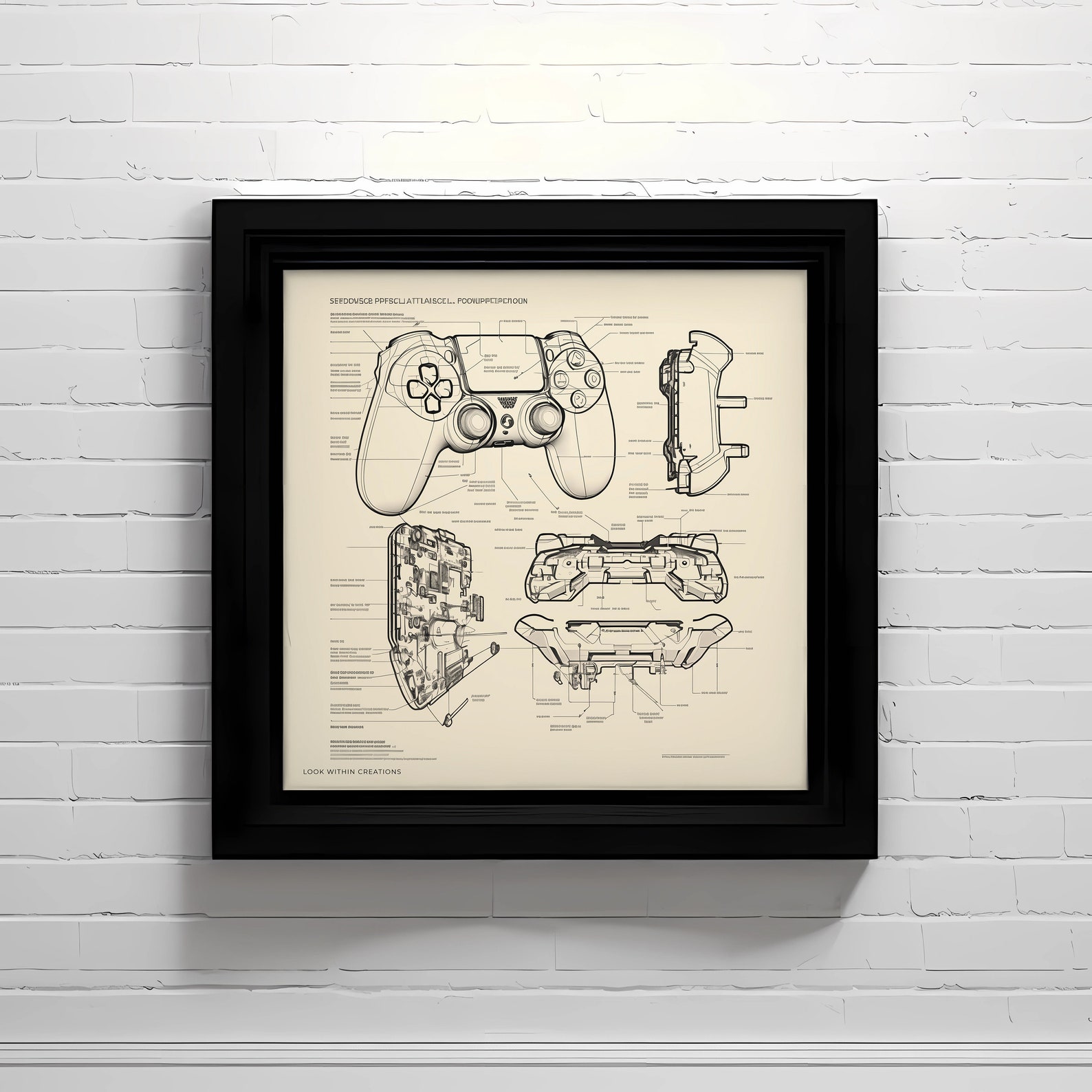 Playstation Controller Blueprint Art | Gamer Room Decor (digital Print ...