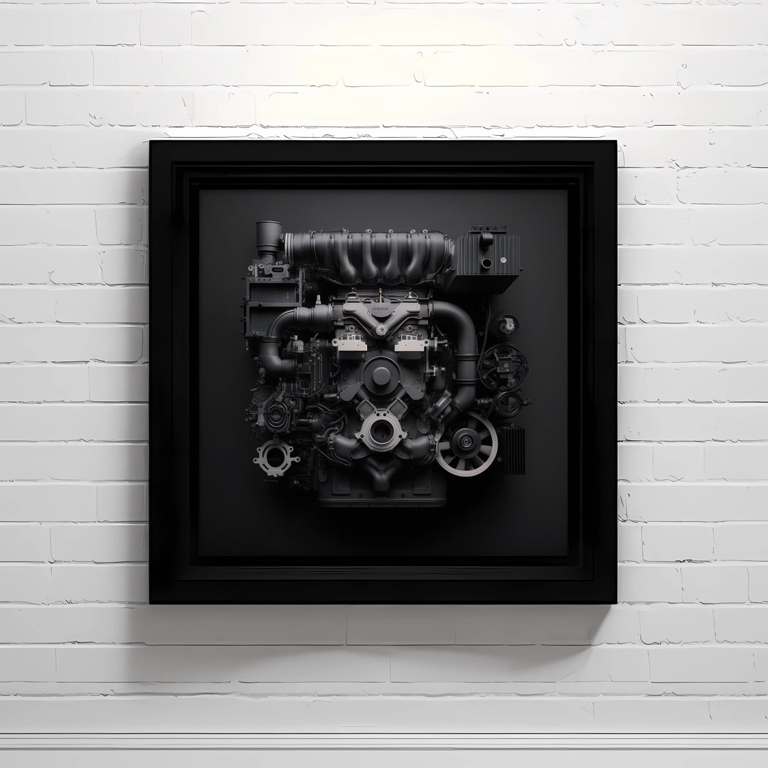 Automotive Engine Knolling View| Mechanic Garage Decor | Car Engine ...