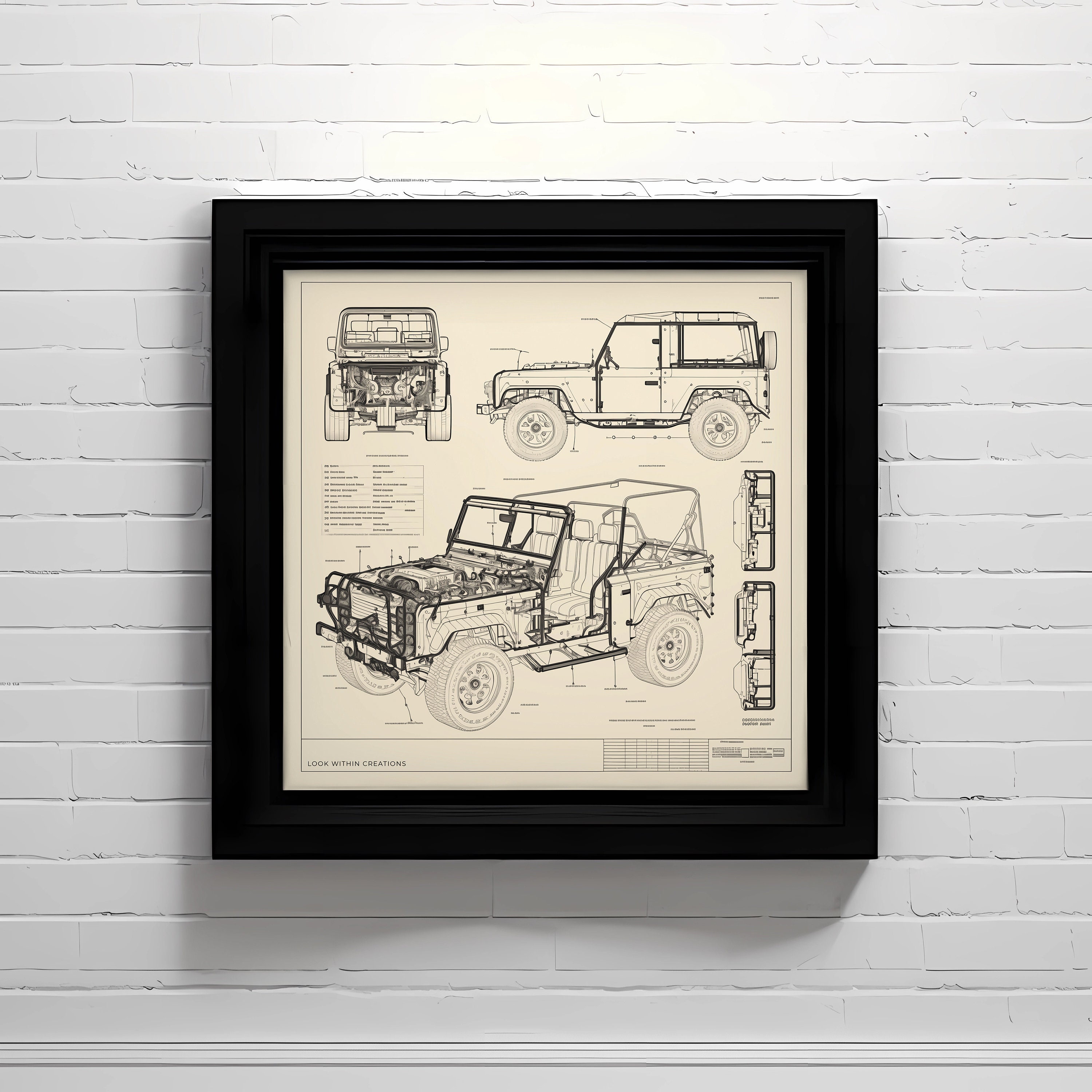 Land Rover Defender Blueprint Art | 4x4 Garage Decor (digital Print) - Etsy