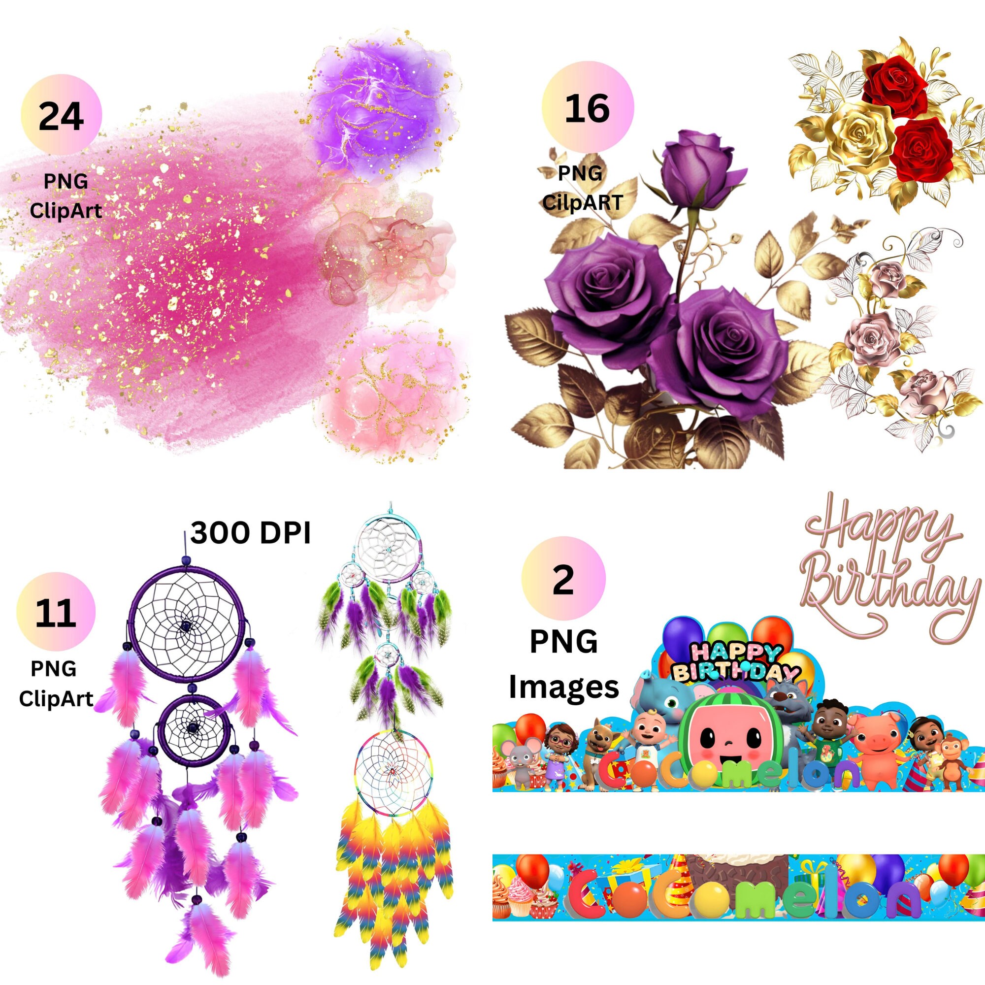 1 Bundle Clipart , Digital Paper, Animals, Princess, and More, Mega ...