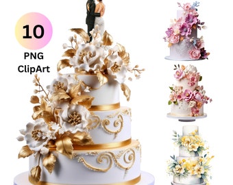 Watercolor Wedding Cake Clipart, Wedding Cake Clipart, Wedding Graphics ...